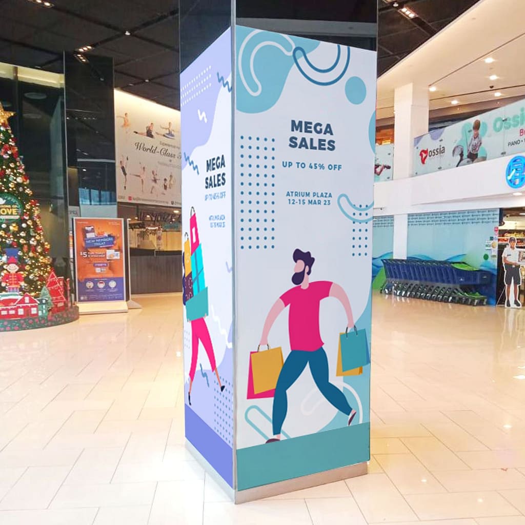 Pillar Wraps for Way Finding and Advertising by Focus Banners